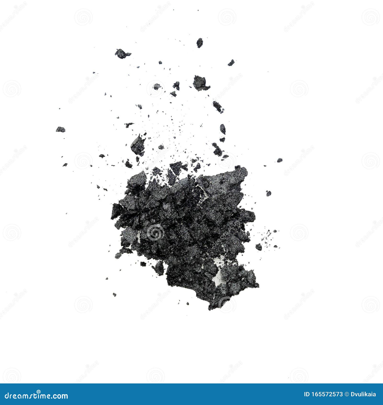 Smashed Dark Eyeshadow Make Up Palette on a White Background Stock ...