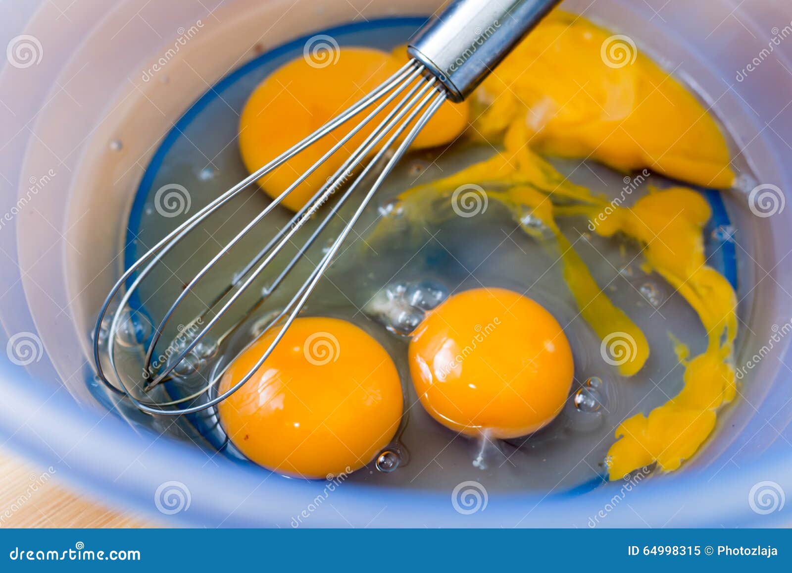 Smashed Eggs in the Mixing Bowl Stock Image - Image of yolk, cooking ...