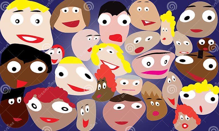 Smashed faces stock vector. Illustration of color, black - 87543438