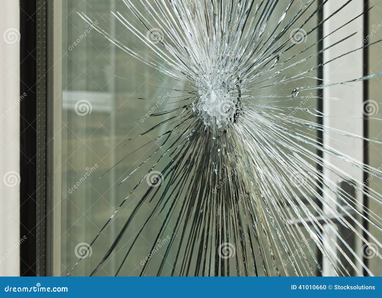 Smashed glass window pane stock photo. Image of background - 41010660