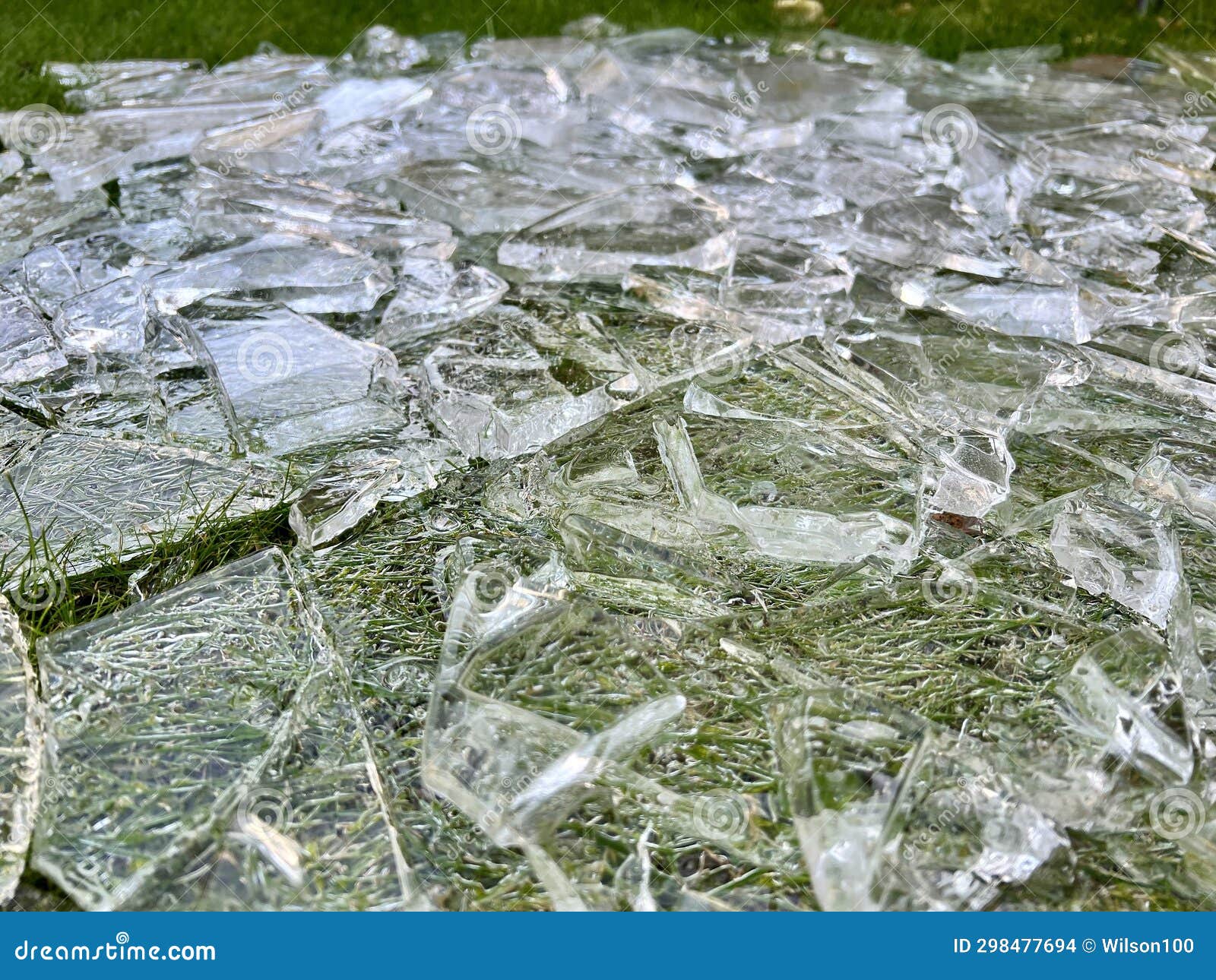 Smashed Ice stock photo. Image of large, grass, winter - 298477694