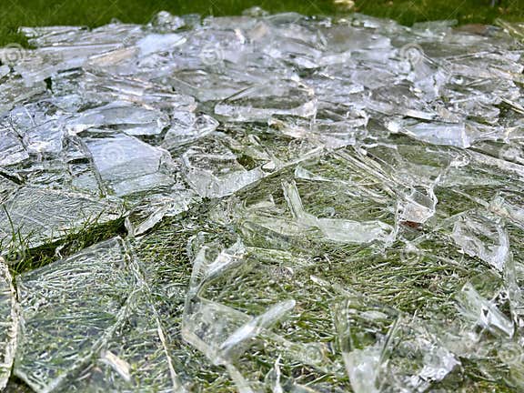 Smashed Ice stock photo. Image of large, grass, winter - 298477694