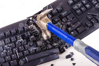 Smashed keyboard stock photo. Image of equipment, destroyed - 64504710