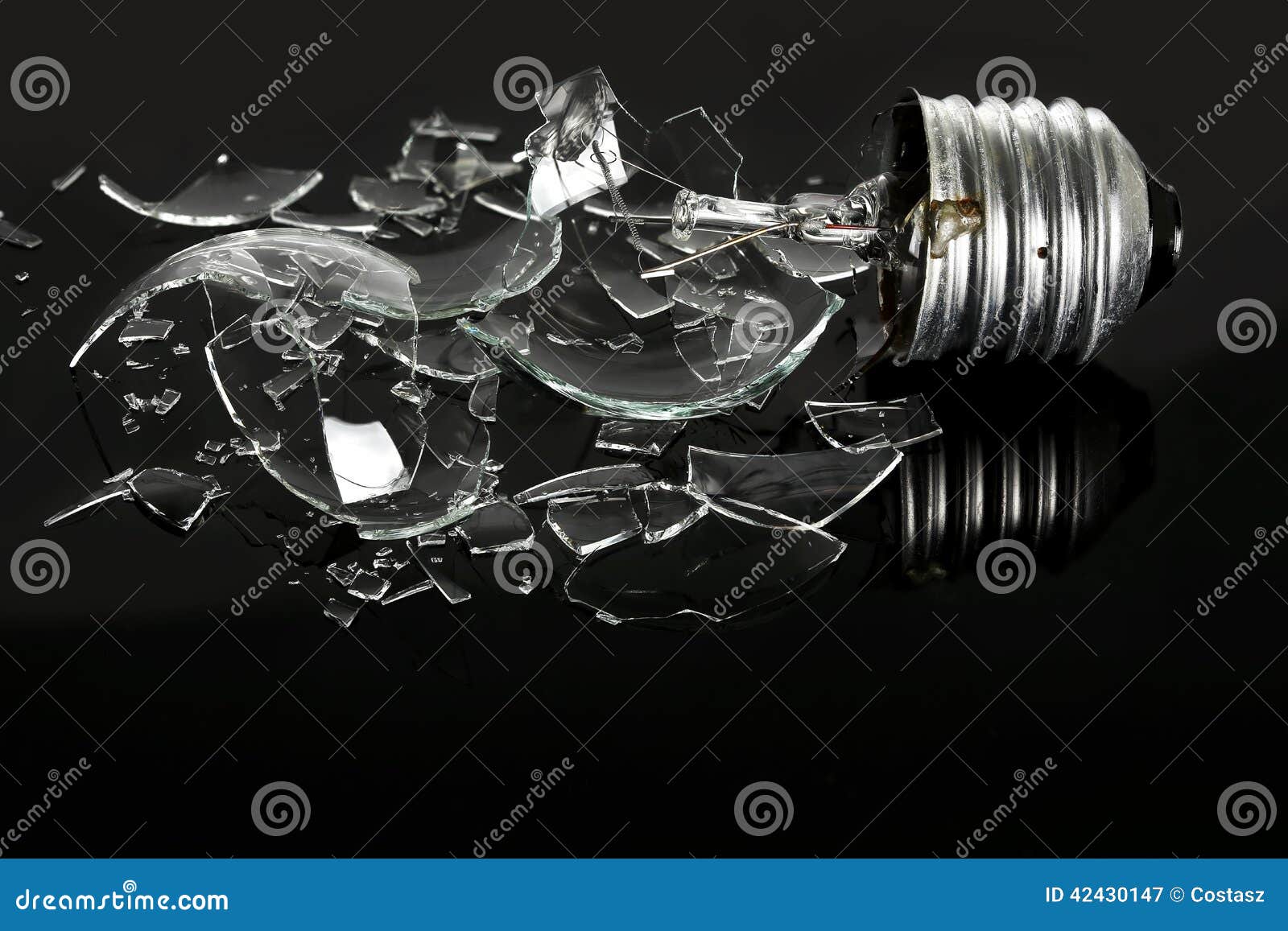 Smashed light bulb stock image. Image of bits, pieces - 42430147