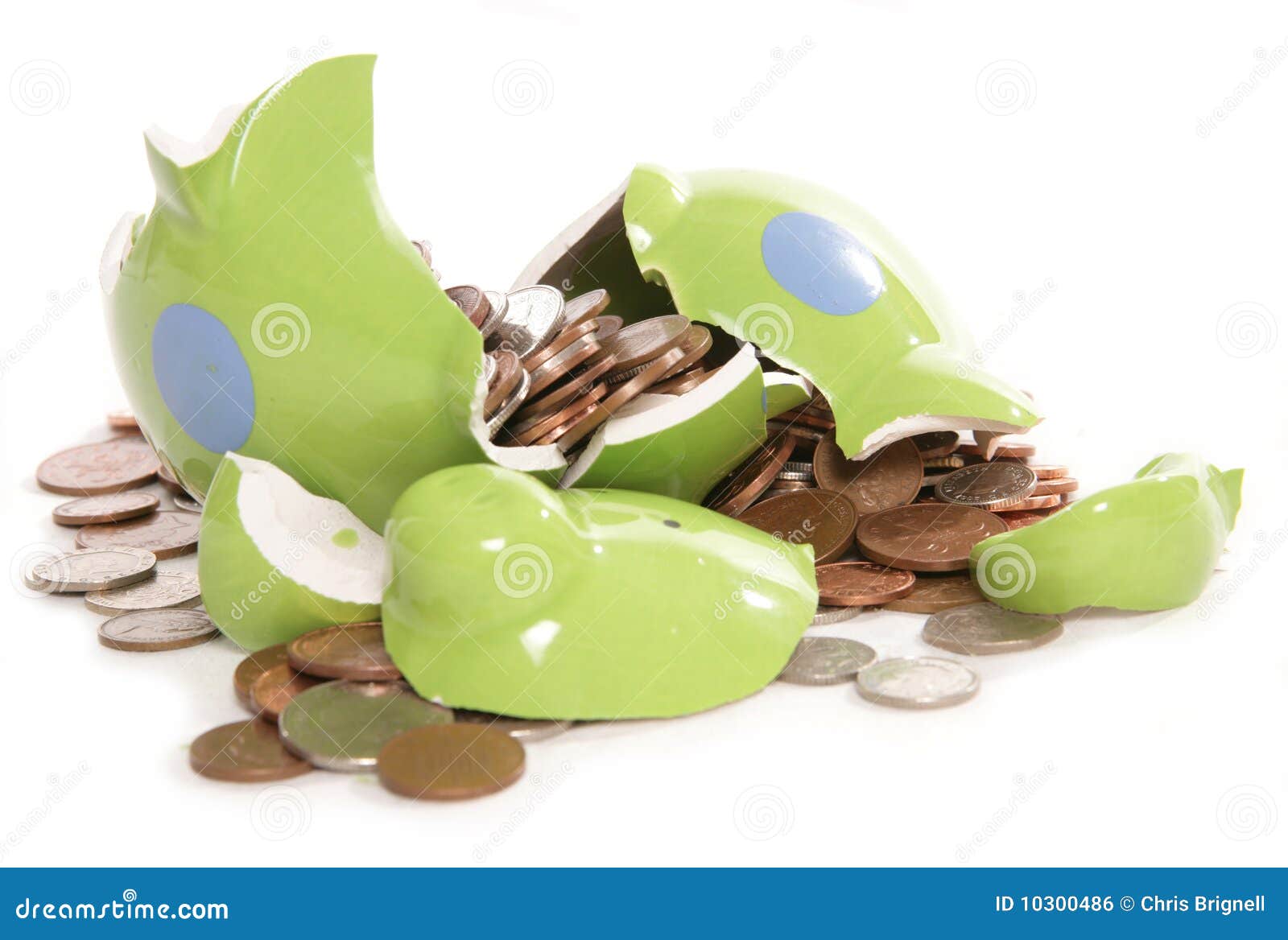 Smashed Moneybox with British Currency Coins Stock Photo - Image of ...