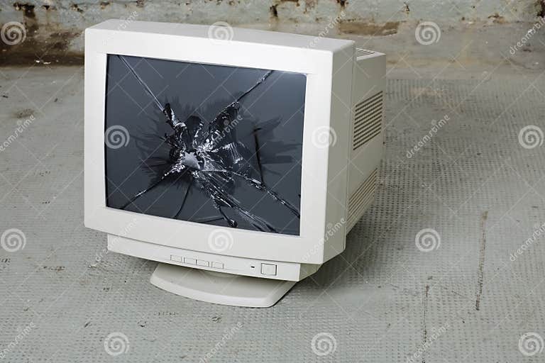 Smashed monitor stock image. Image of technology, demolished - 6841993