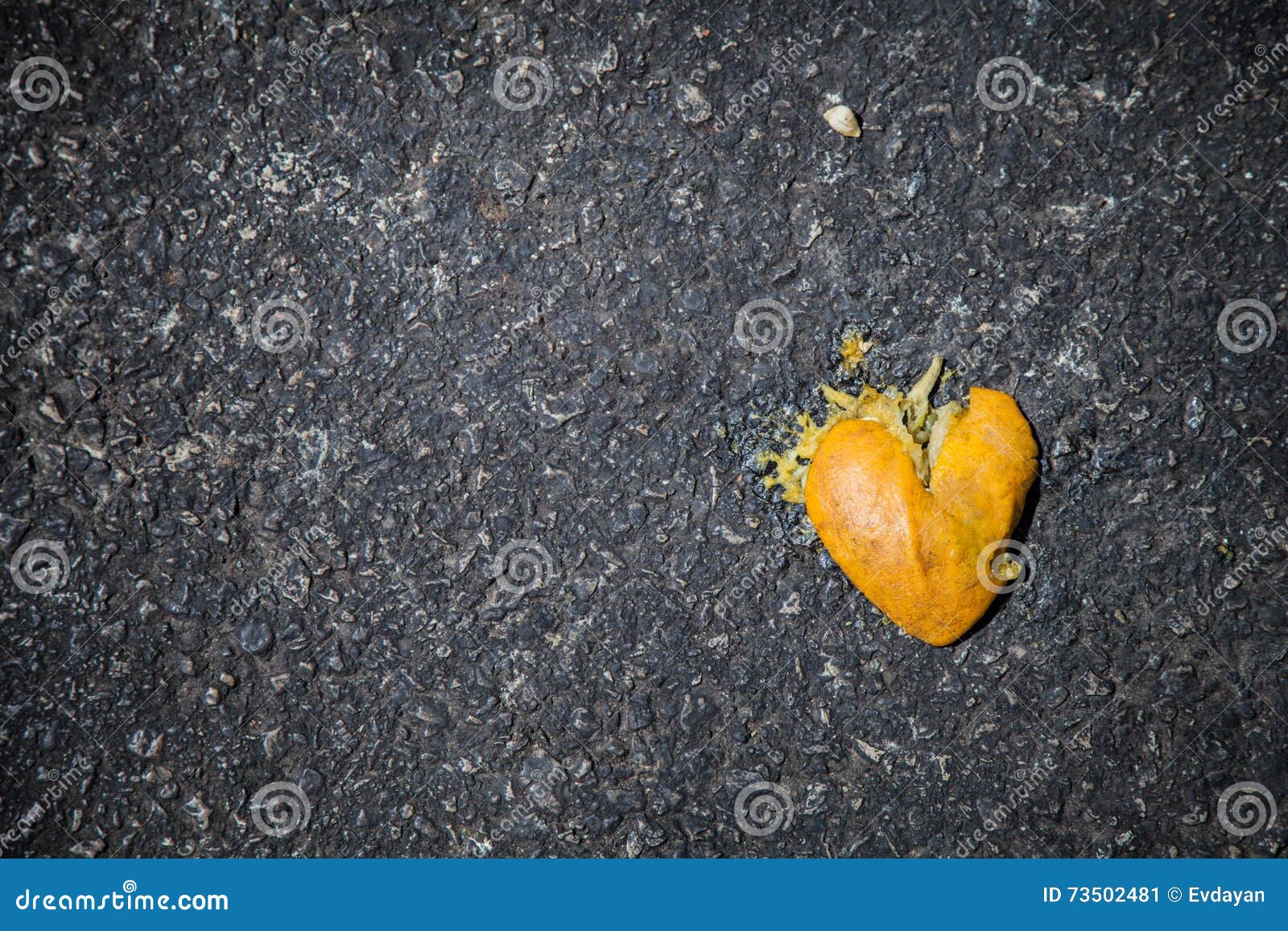 Smashed Orange Shaped Like Broken Heart Stock Image - Image of fall ...
