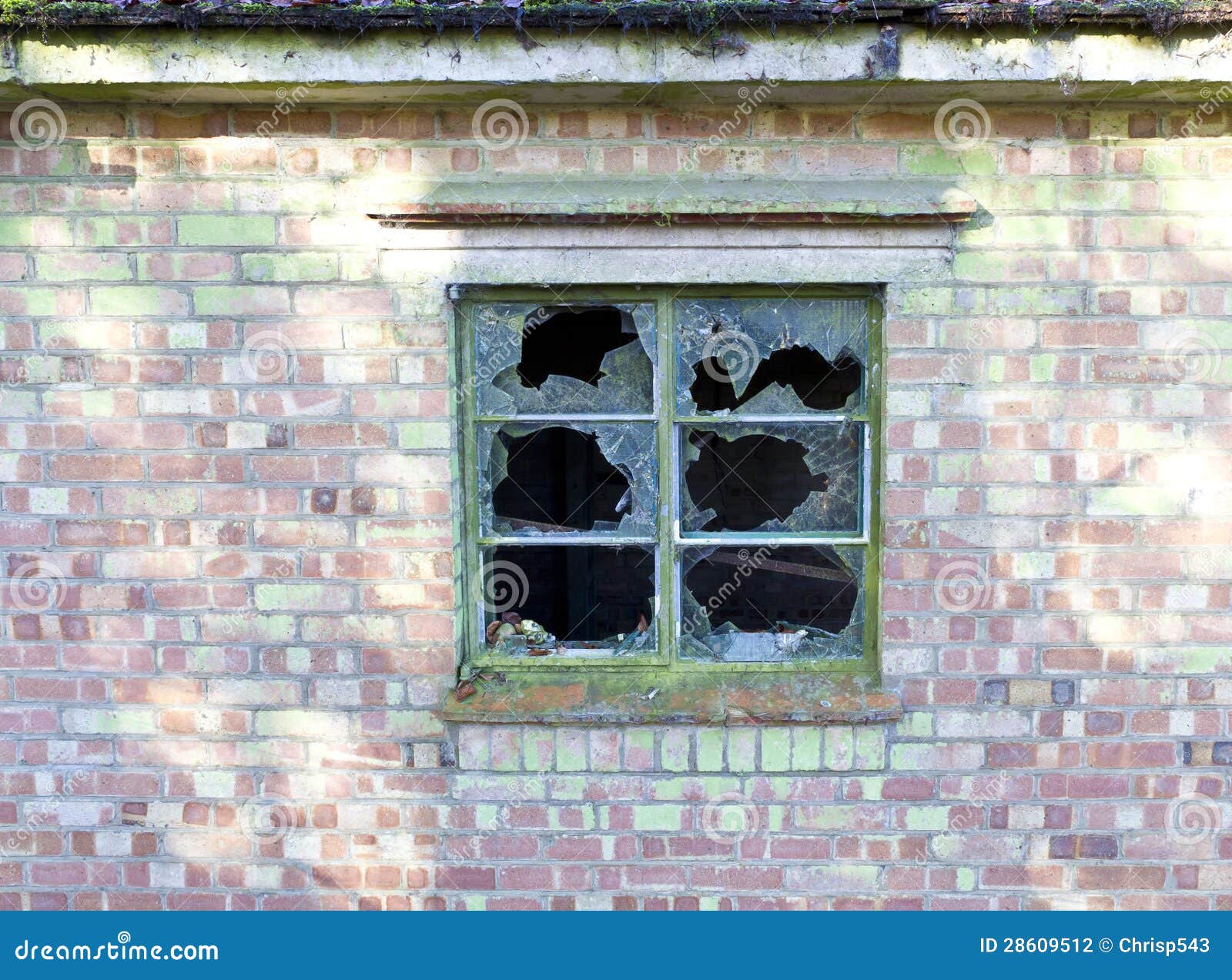 Smashed Panes of Glass in a Window Stock Photo - Image of cracked ...