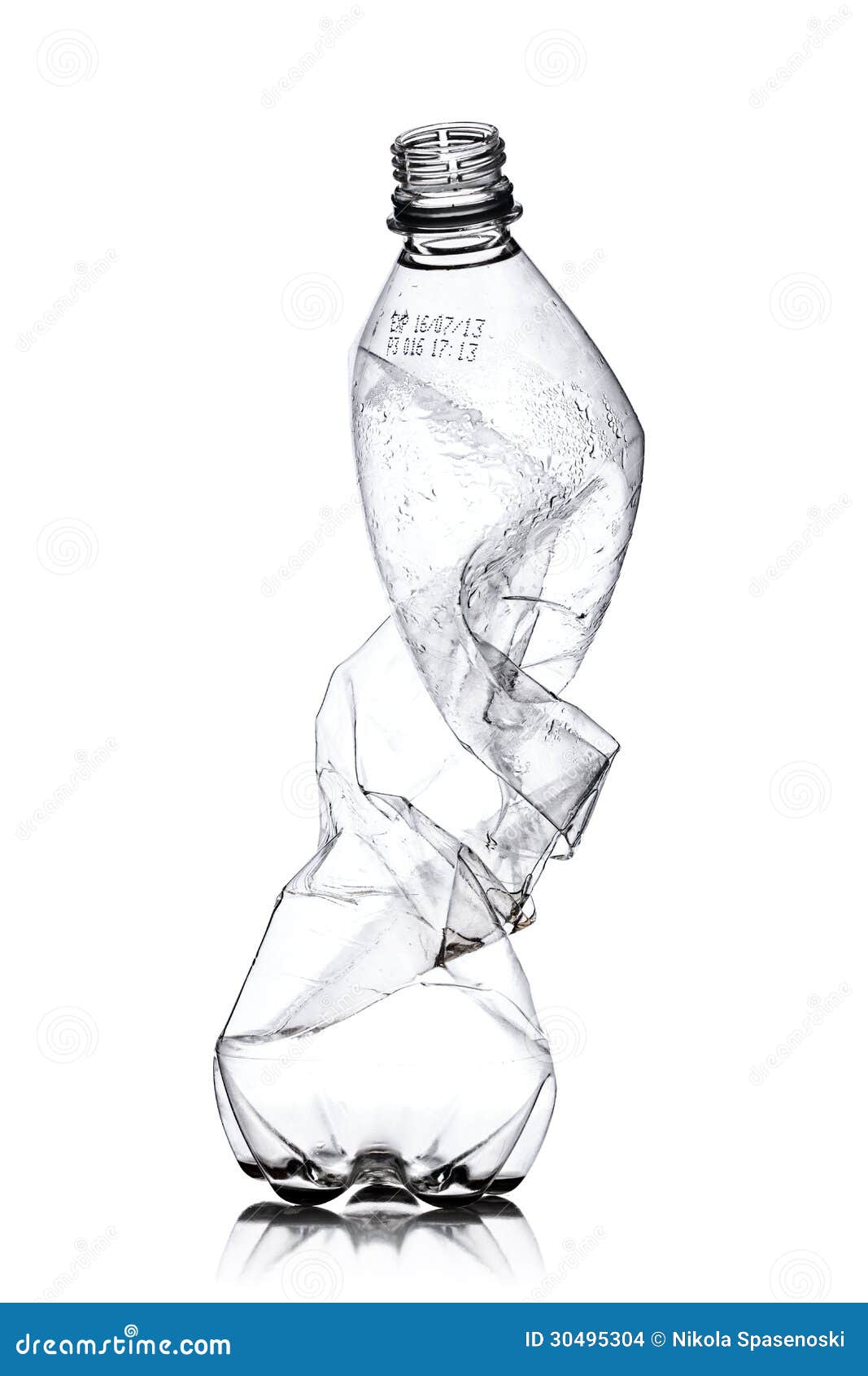 Smashed plastic bottle stock photo. Image of recycle - 30495304