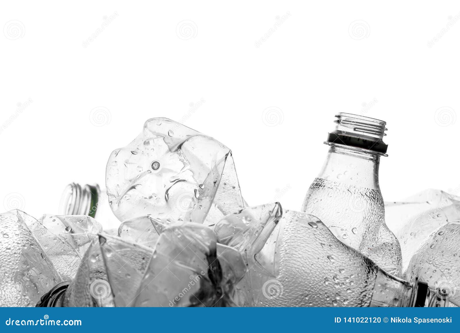 Smashed plastic bottles stock photo. Image of bottle - 141022120