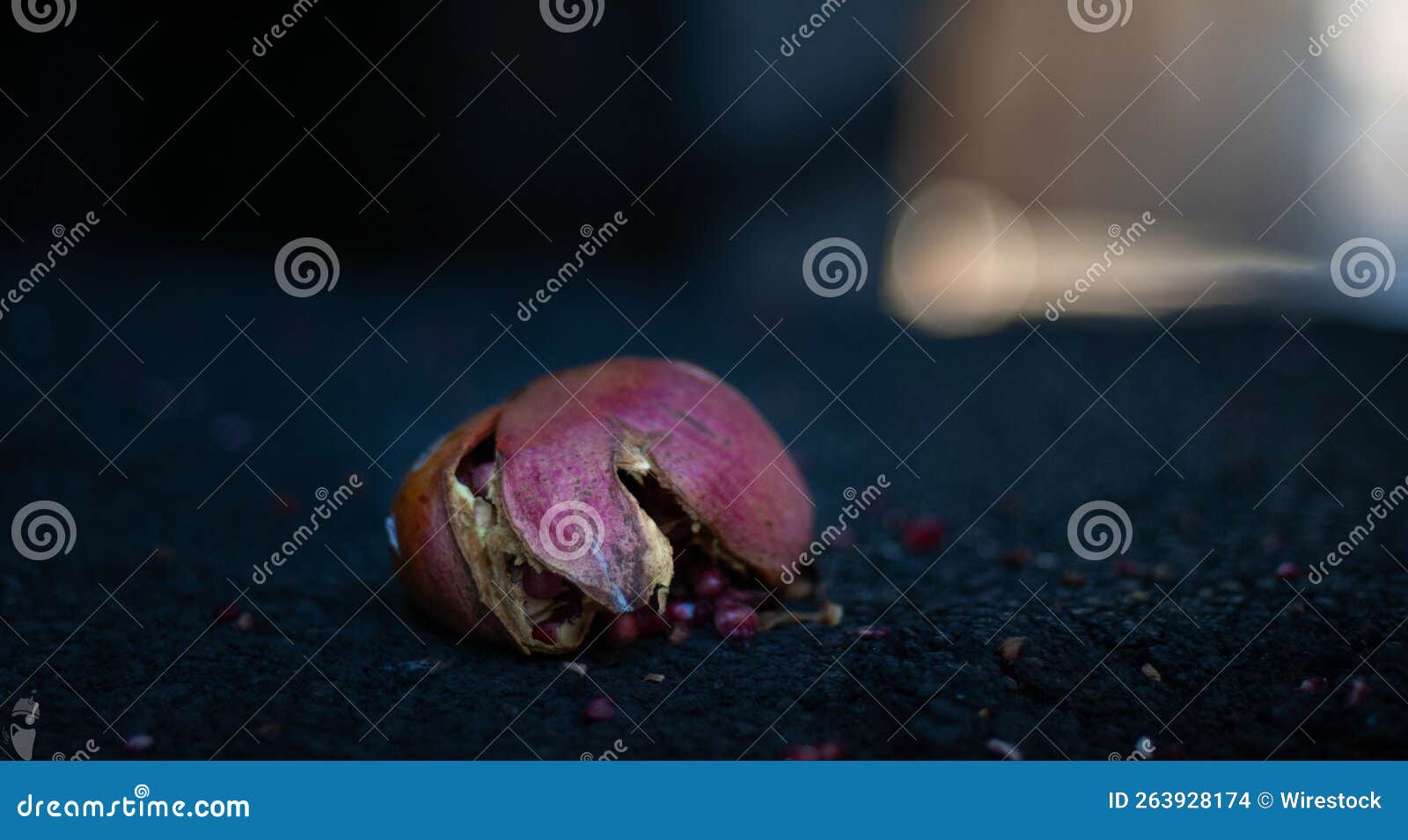 A smashed pomegranate stock photo. Image of broken, organic - 263928174
