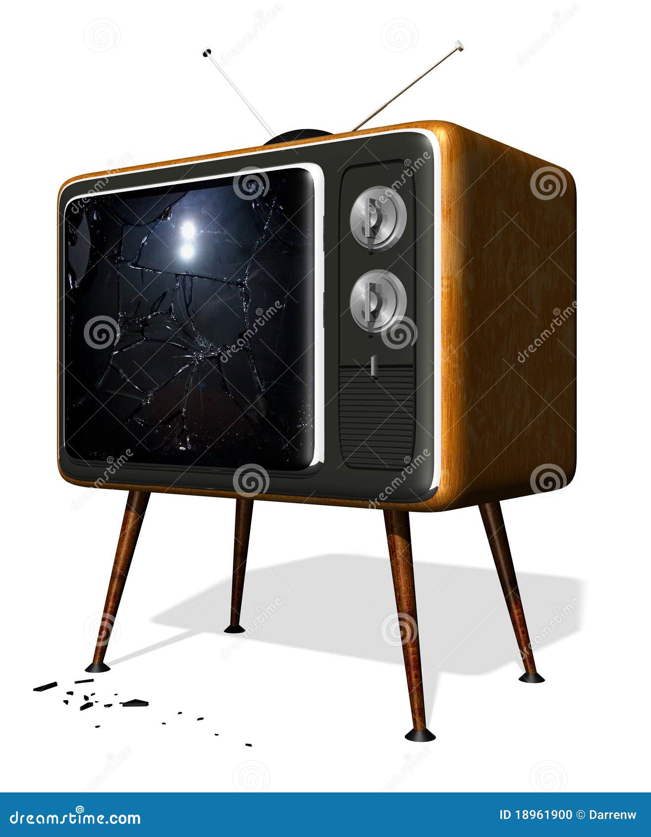 Smashed Retro Tv Royalty-Free Stock Image | CartoonDealer.com #18961900