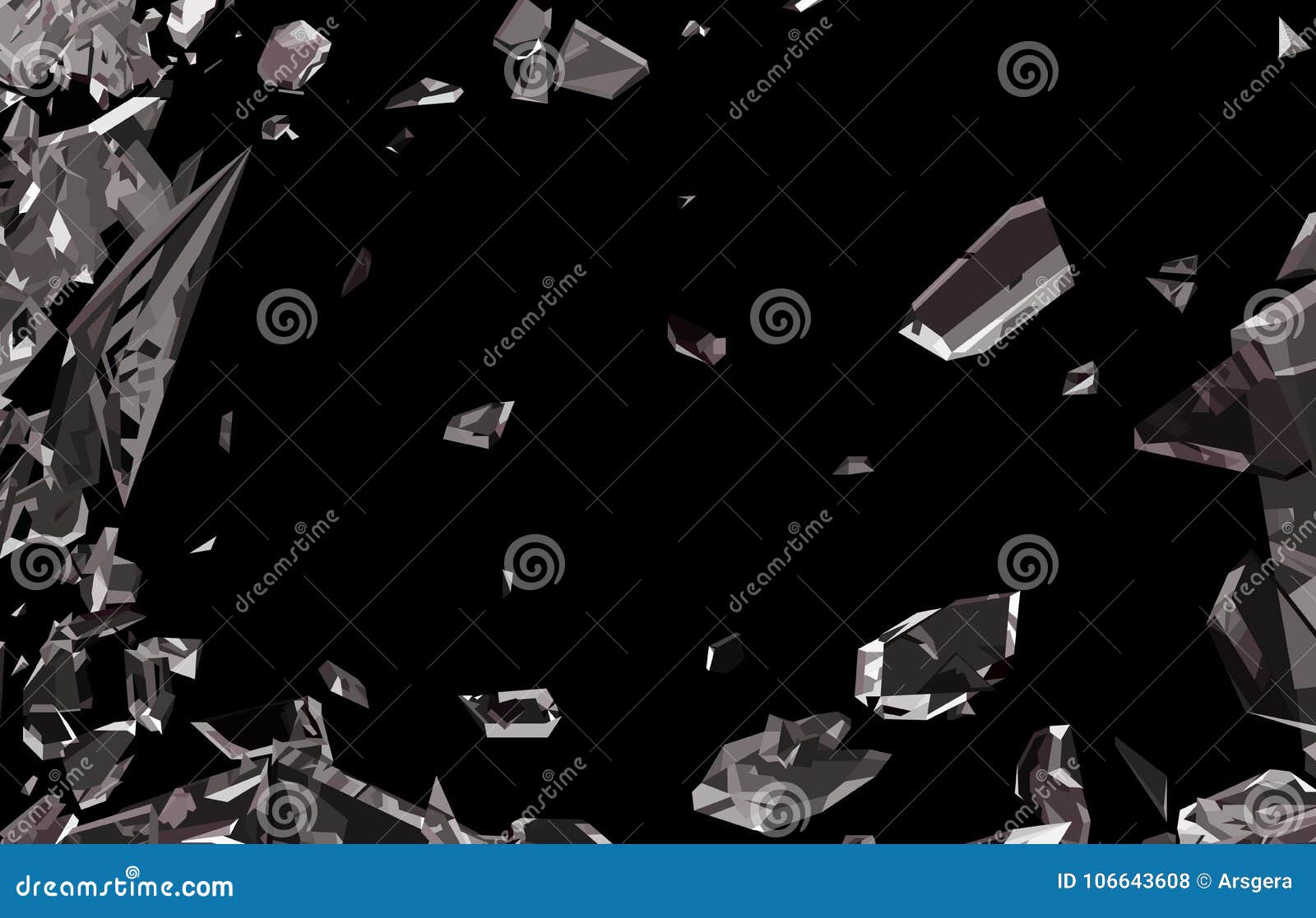 Smashed And Shattered Glass Windowpane, Security Breach And Vandalism ...