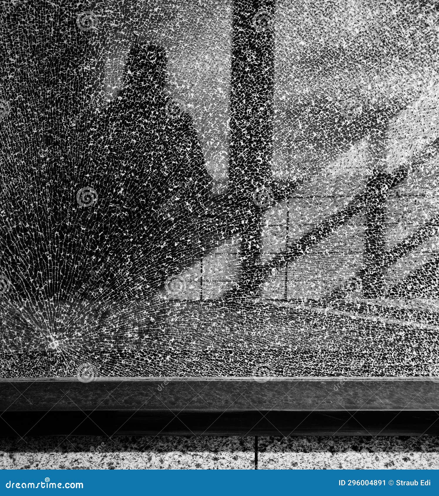 Smashed Shattered Glass Window Panel Stock Image - Image of smashed ...