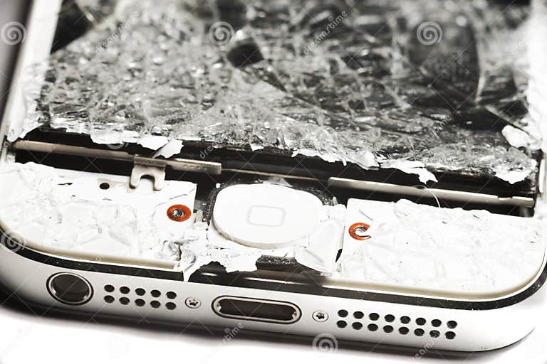 Smashed smart phone stock image. Image of equipment, front - 29951359