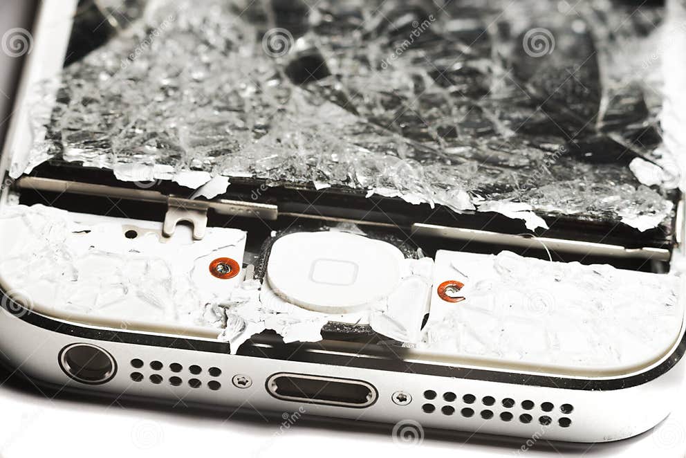Smashed smart phone stock image. Image of equipment, front - 29951359