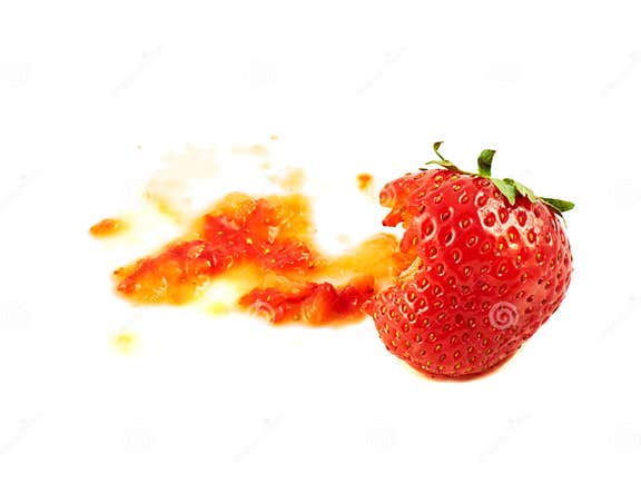 Smashed Strawberry Isolated Stock Photo - Image of hurt, injury: 37700544