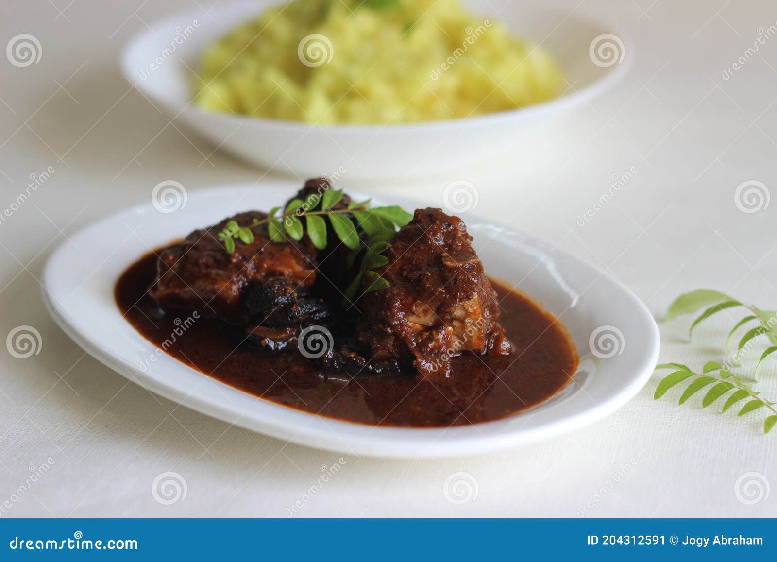 Mashed Tapioca Fish Curry and Chilli Chutney Stock Image - Image of ...