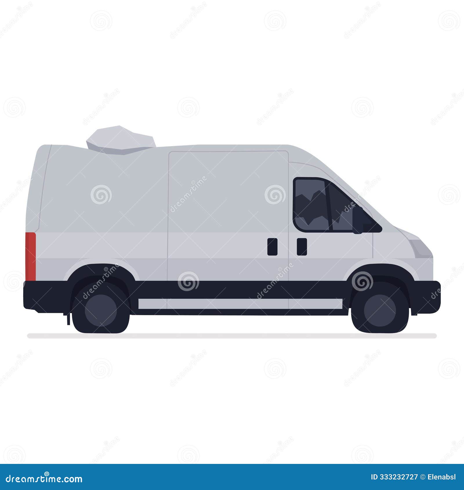 Smashed van hit by a rock stock illustration. Illustration of accident ...