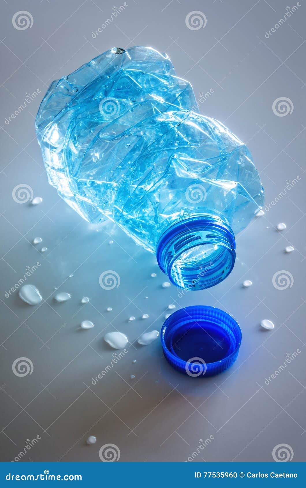 Smashed Water Bottle stock photo. Image of nature, fresh - 77535960