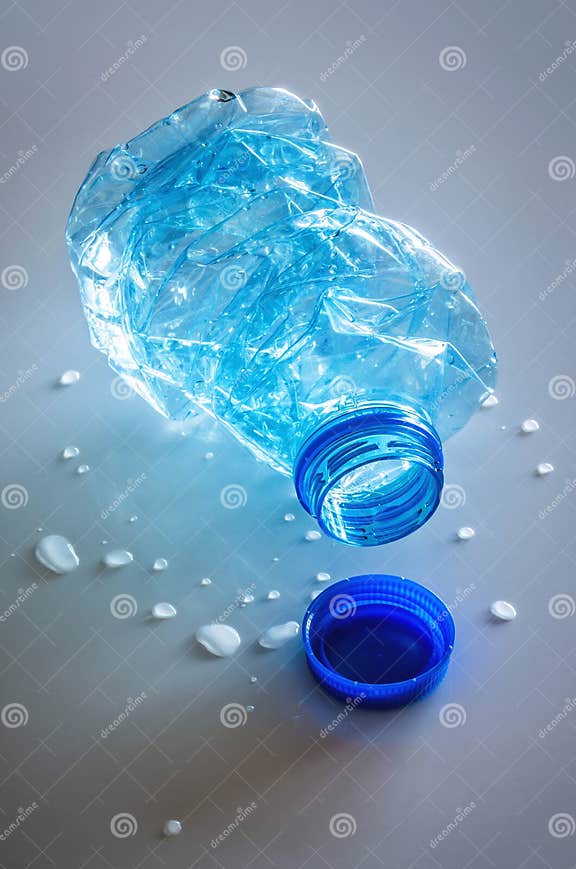 Smashed Water Bottle stock photo. Image of nature, fresh - 77535960