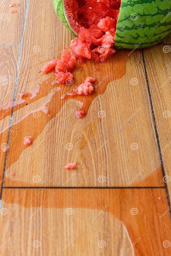 Smashed Watermelon on the Ground Stock Photo - Image of accident ...