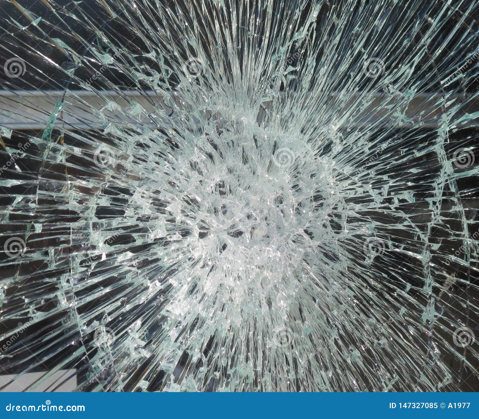 Smashed Window Glass Stock Image Image Of Textured 147327085