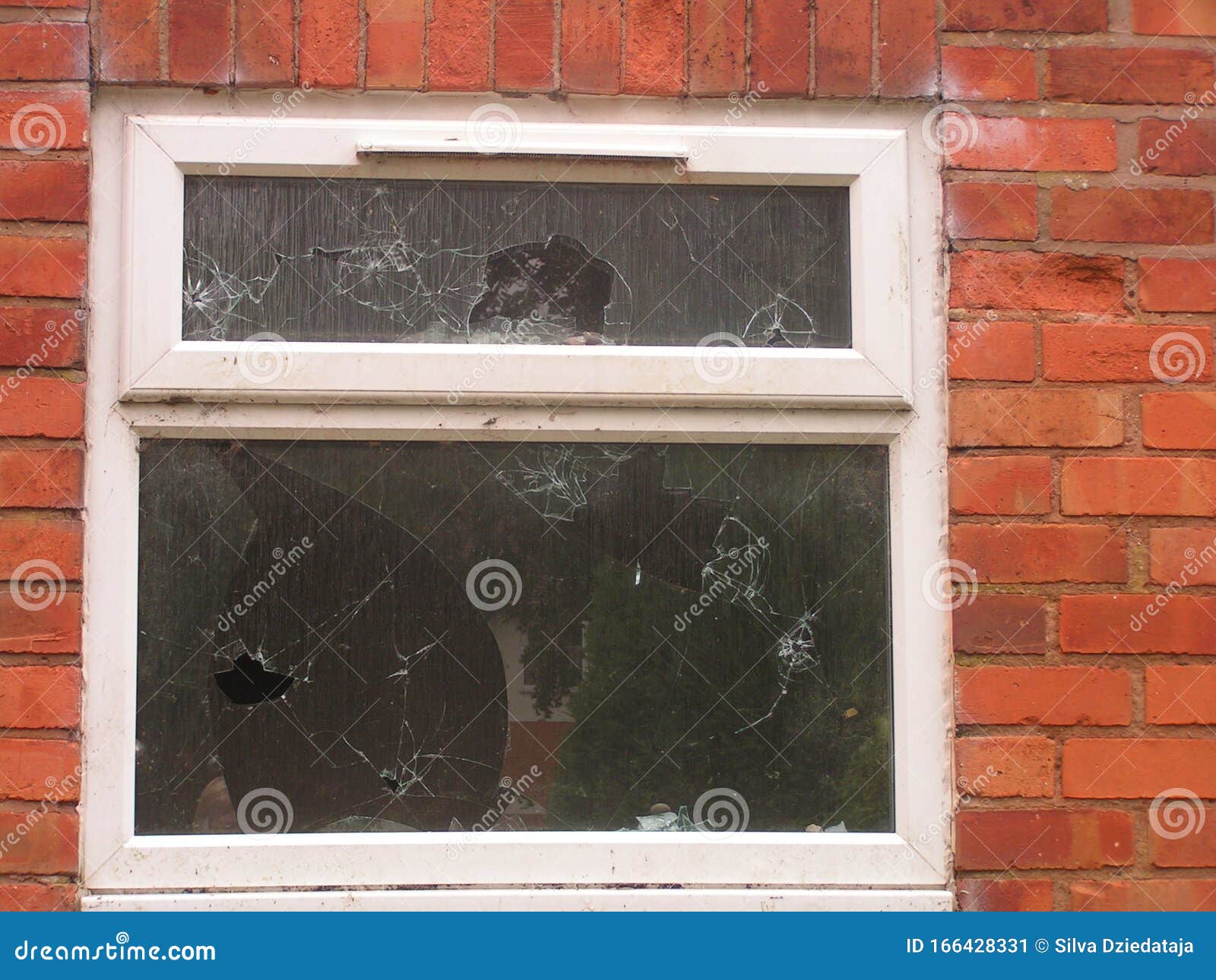 A smashed window. stock image. Image of didnt, broken - 166428331