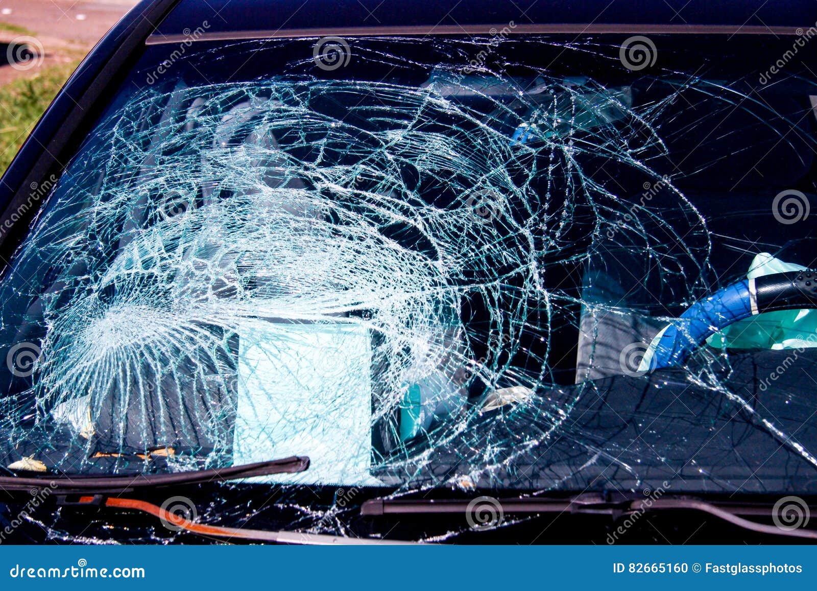 Smashed Windshield stock photo. Image of crash, shattered - 82665160