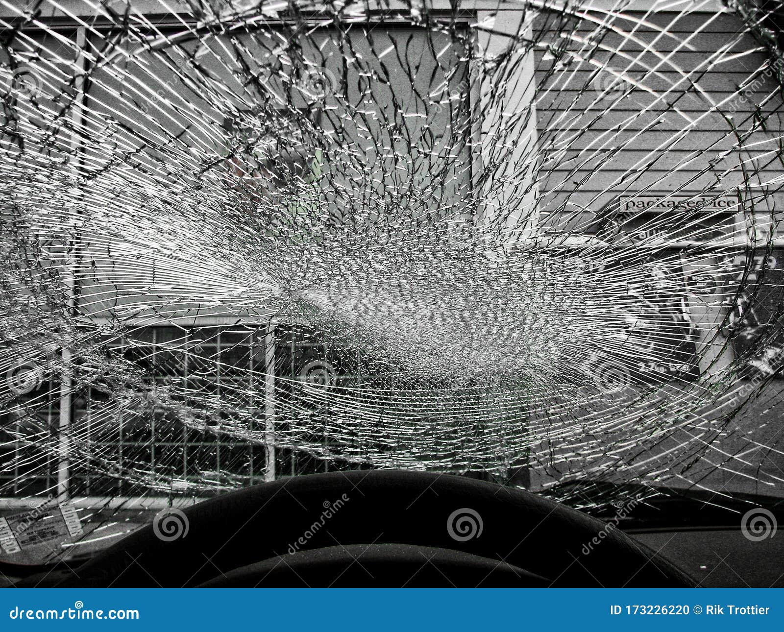 Smashed windshield stock photo. Image of windshield - 173226220