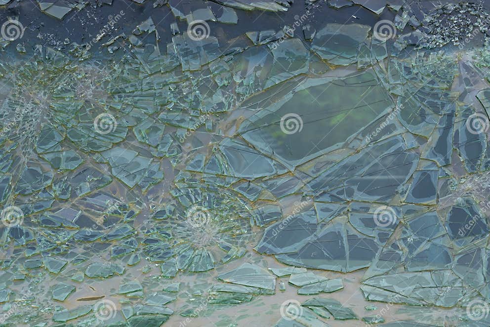 Smashed windshield glass stock photo. Image of blue - 164962630