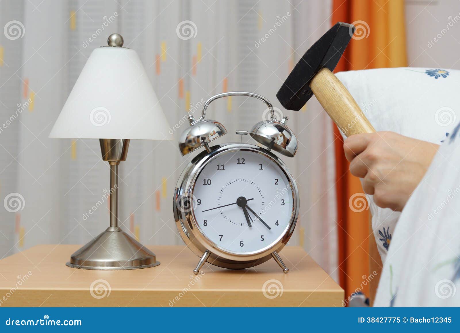 Smashing Alarm Clock with Hammer Stock Image - Image of hammer, sleepy ...
