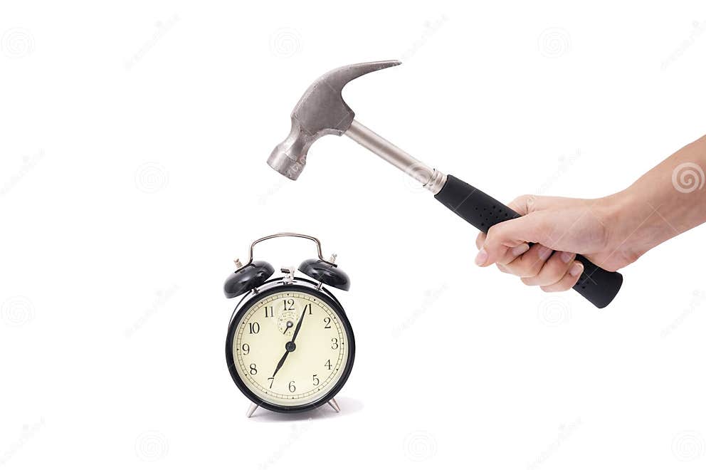 Smashing a clock stock photo. Image of round, isolated - 11132250