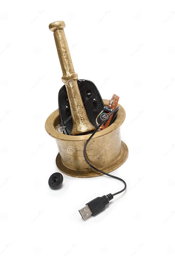 Smashing a Mouse with Mortar Stock Image - Image of tool, capacitor ...