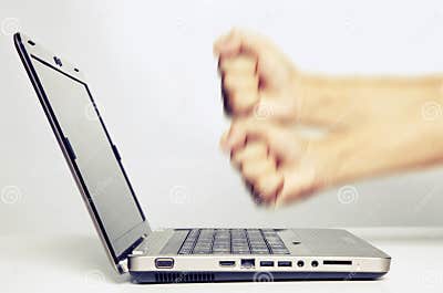 Smashing My Laptop Computer Stock Photo - Image of fast, blur: 16324782