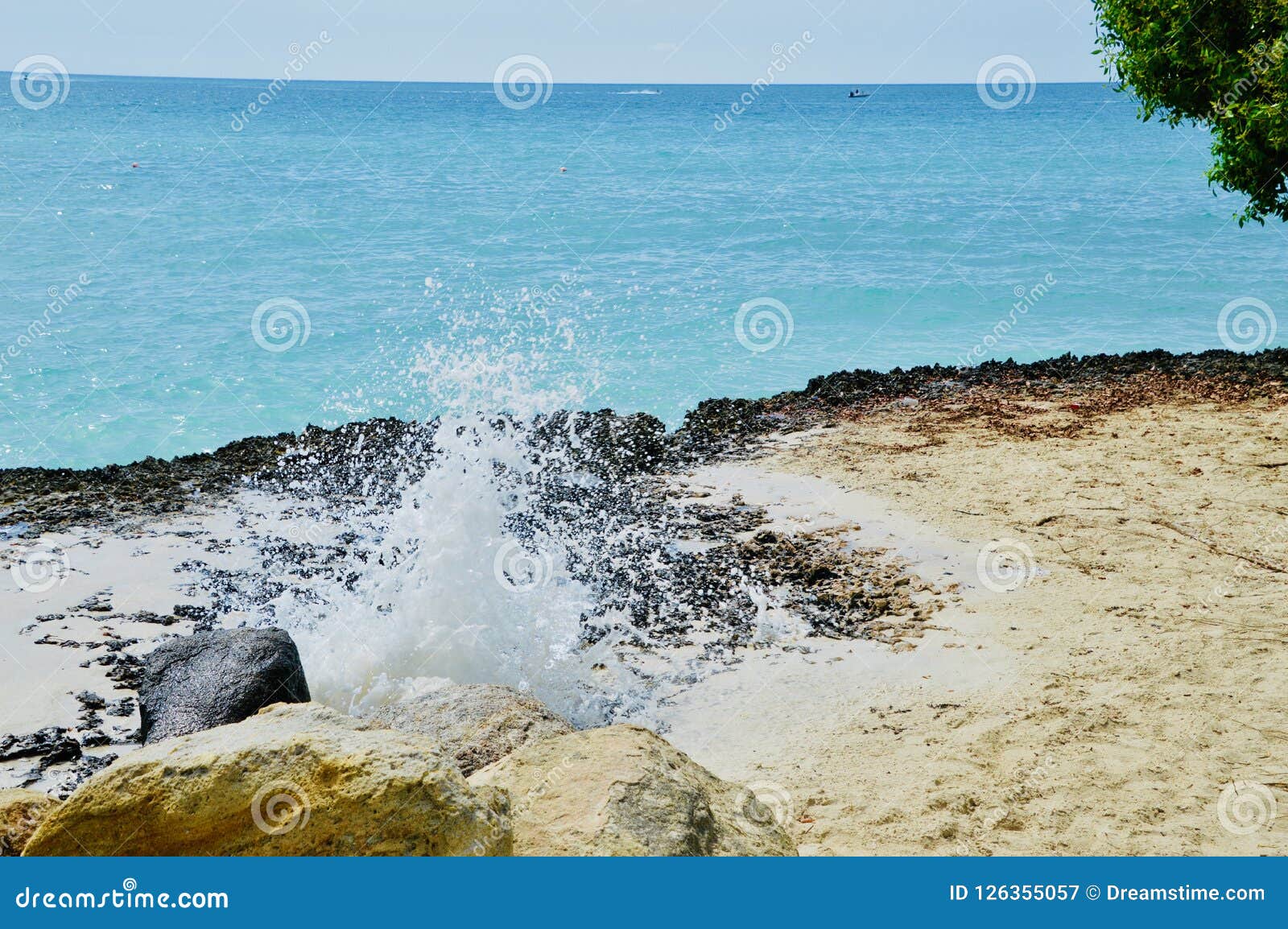 Smashing Rocks at the Beach Stock Image - Image of vacation, beach ...