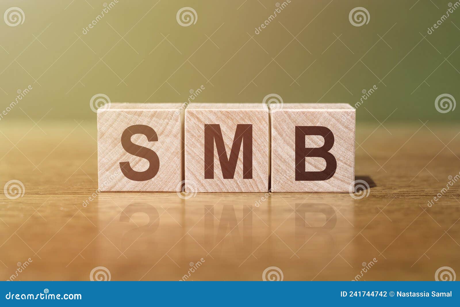 SMB Server Message Block Acronym on Wooden Cubes on a Green-brown ...