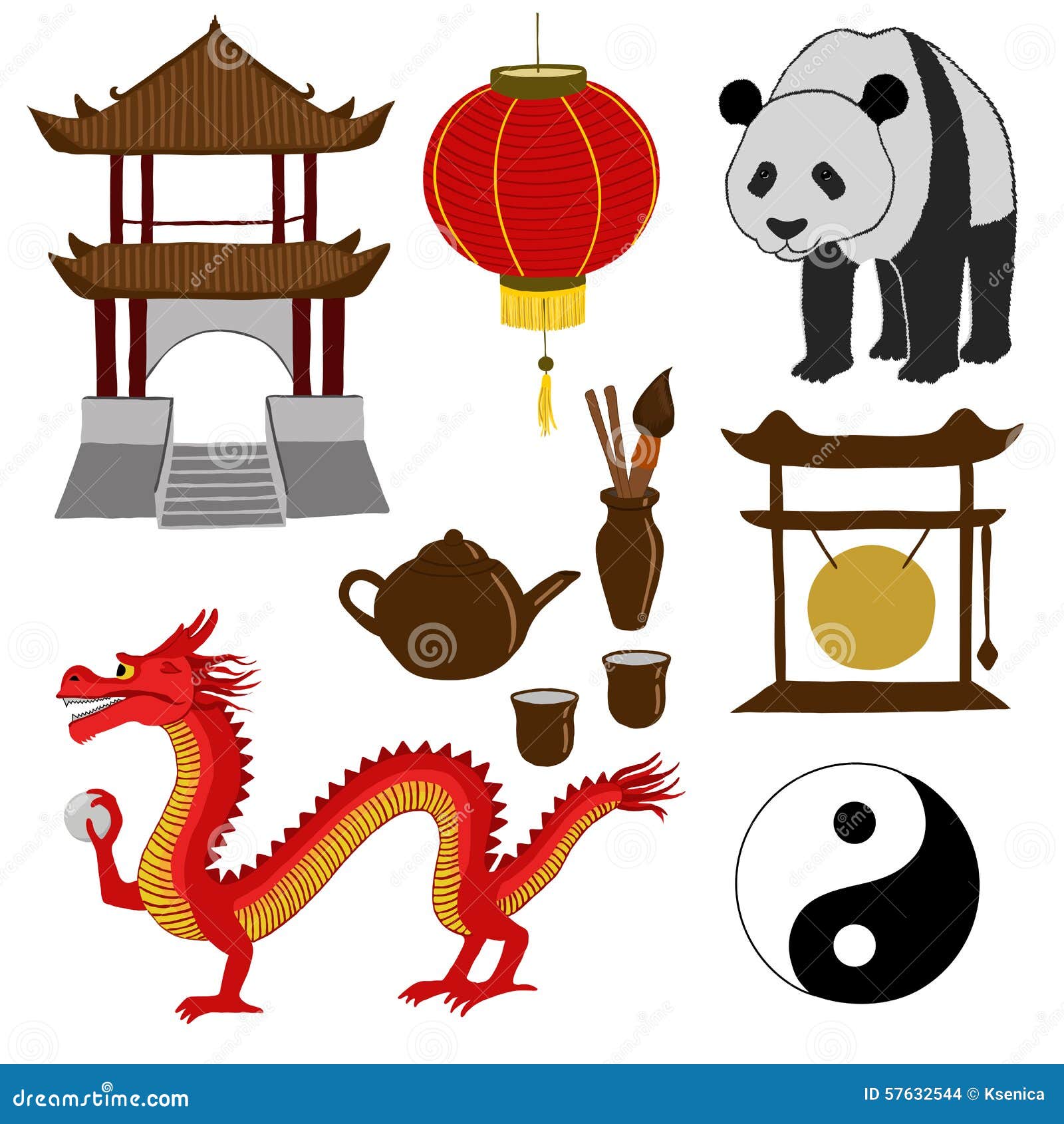 Símbolos Chinos Ilustración Del Vector Stock de ilustración - Imagen ...