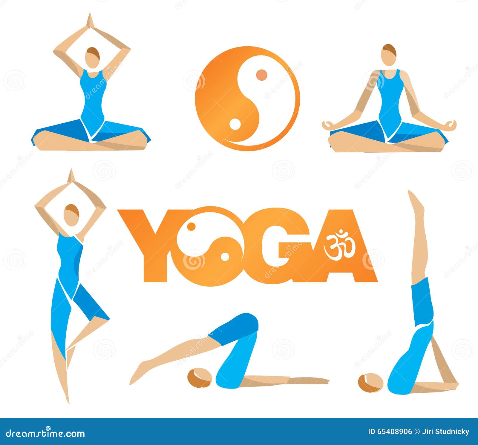Símbolos De Los Iconos De La Yoga Foto de archivo - Imagen: 65408906