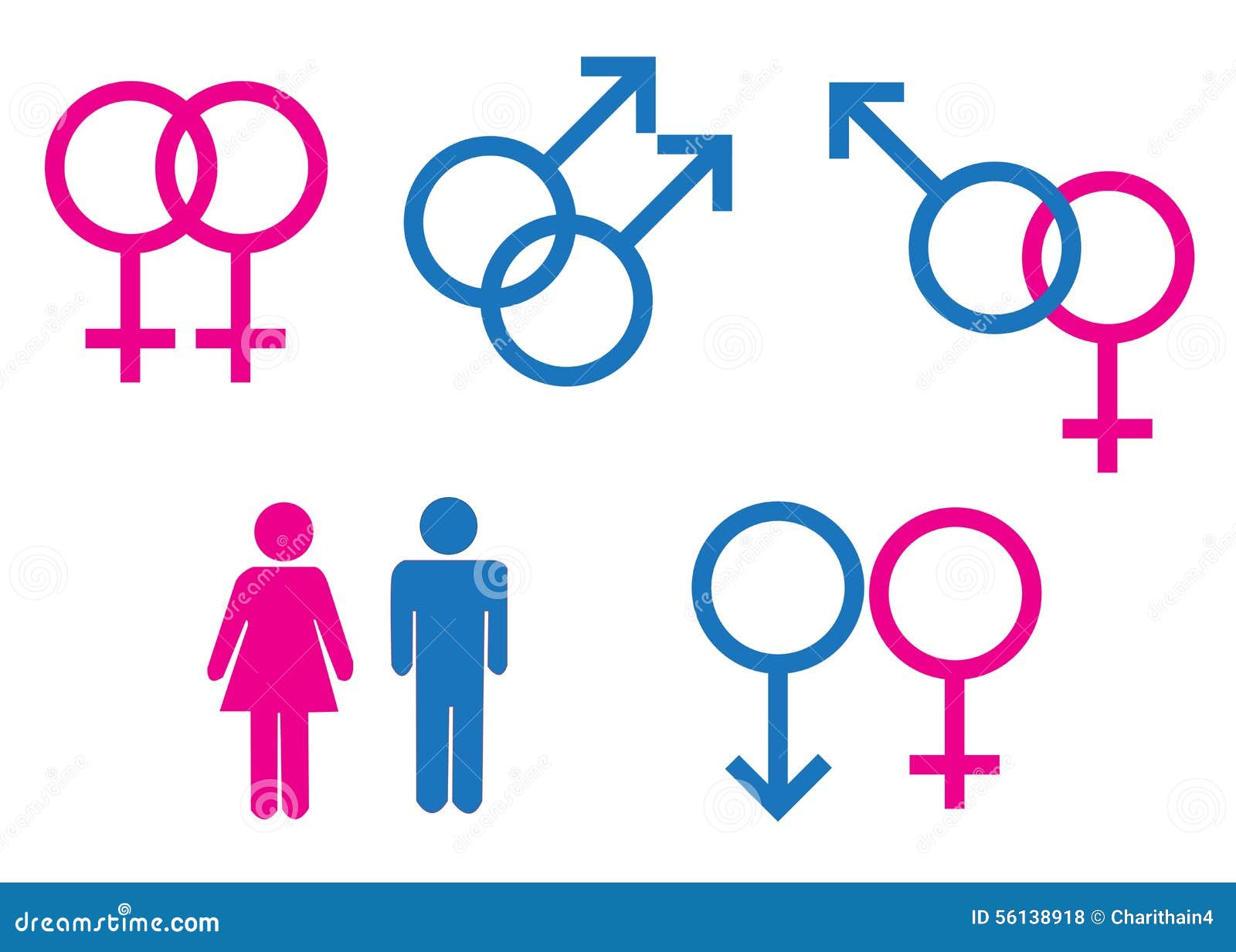 Símbolos Del Género Masculinos Y Femeninos Ilustración Del Vector