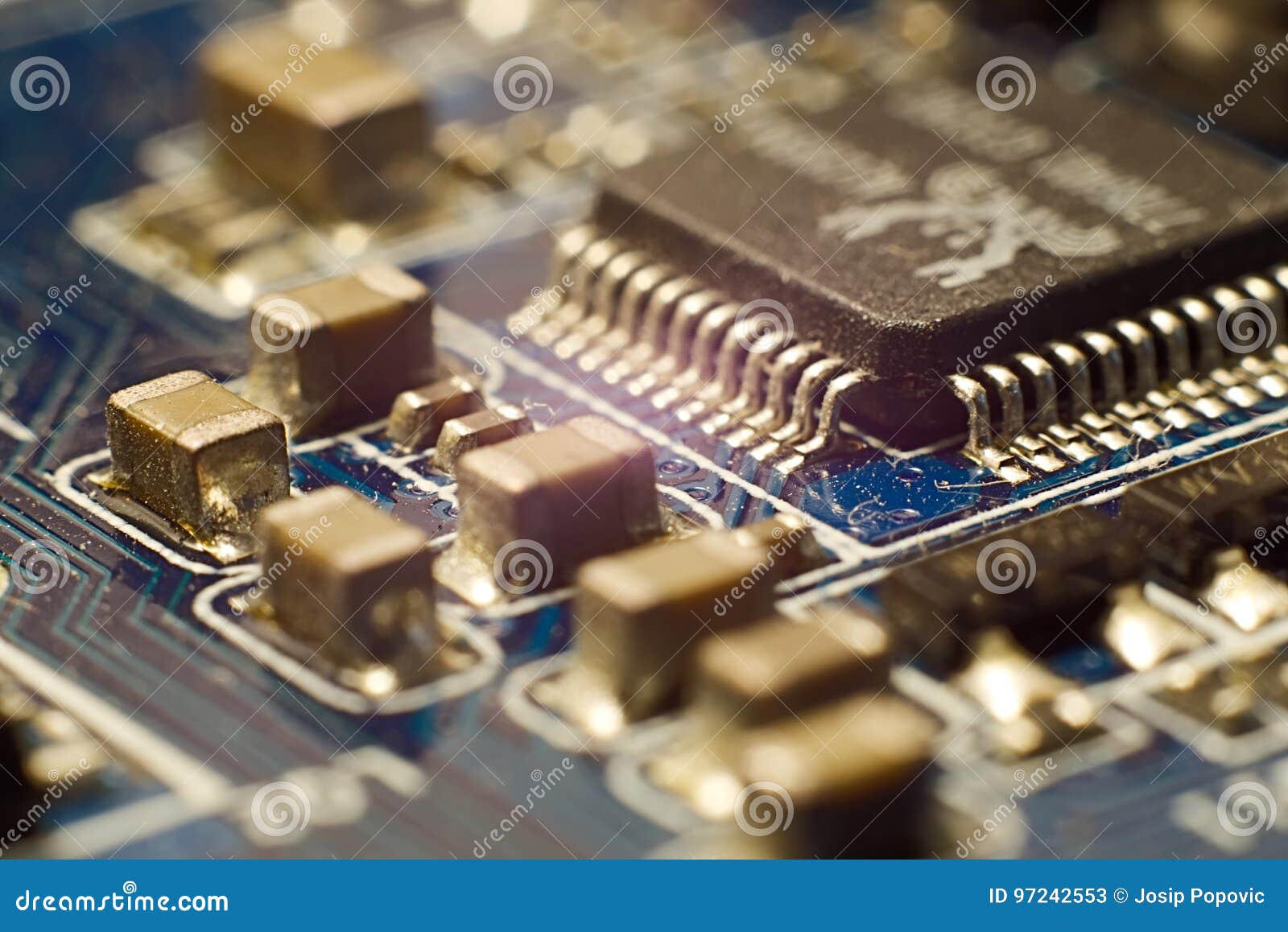Smd Components on Pc Motherboard Stock Image - Image of board ...