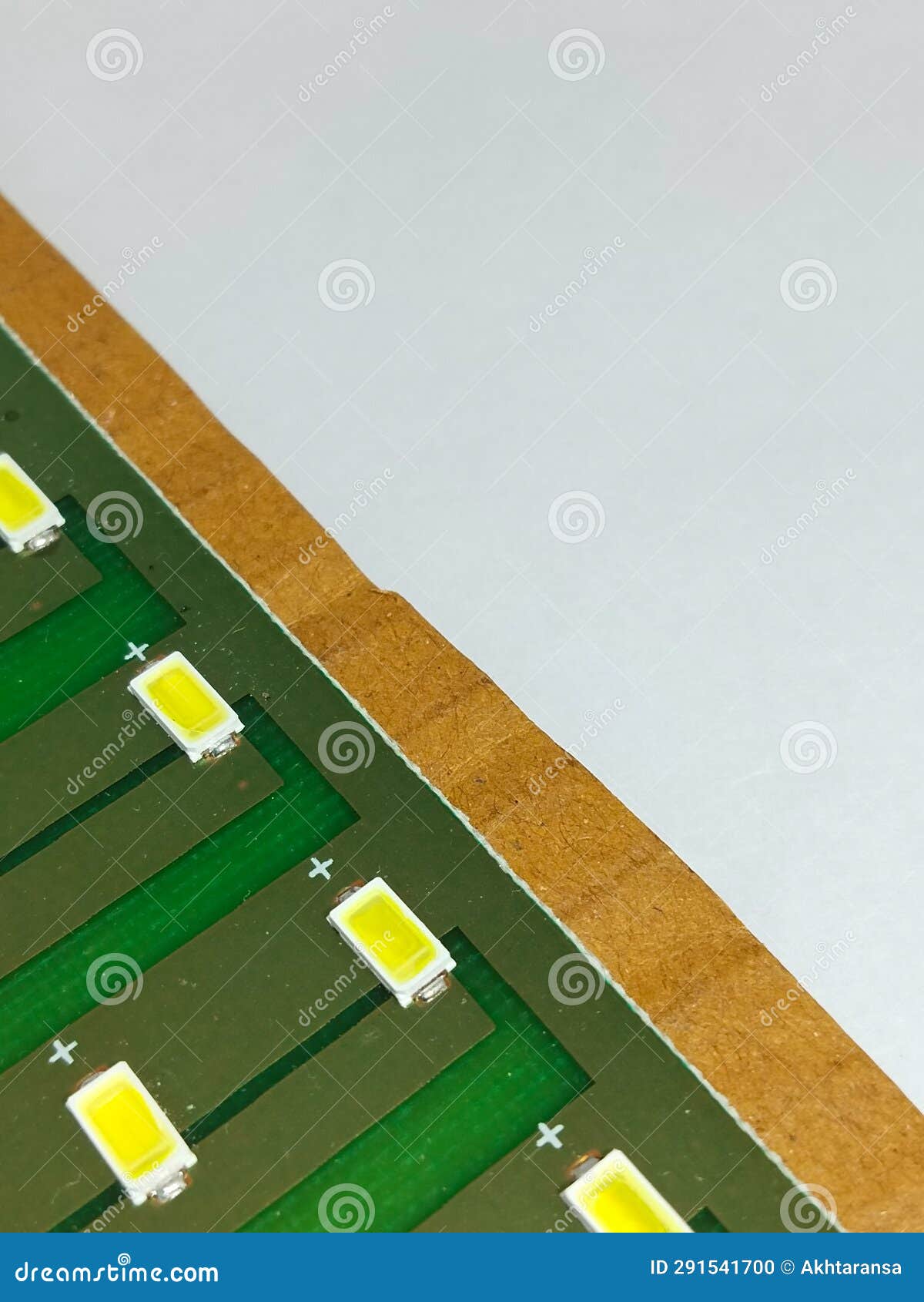 SMD LEDs on PCB Board Isolated on White Background. Macro Photography ...