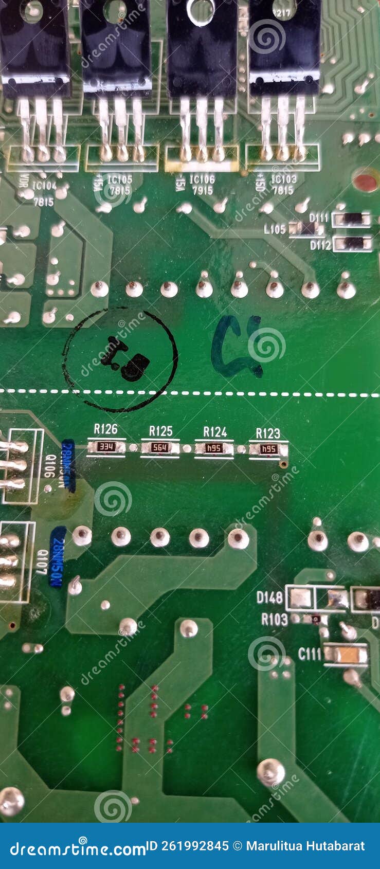 The Smd Resistors in the Electronic Board. Stock Image - Image of ...