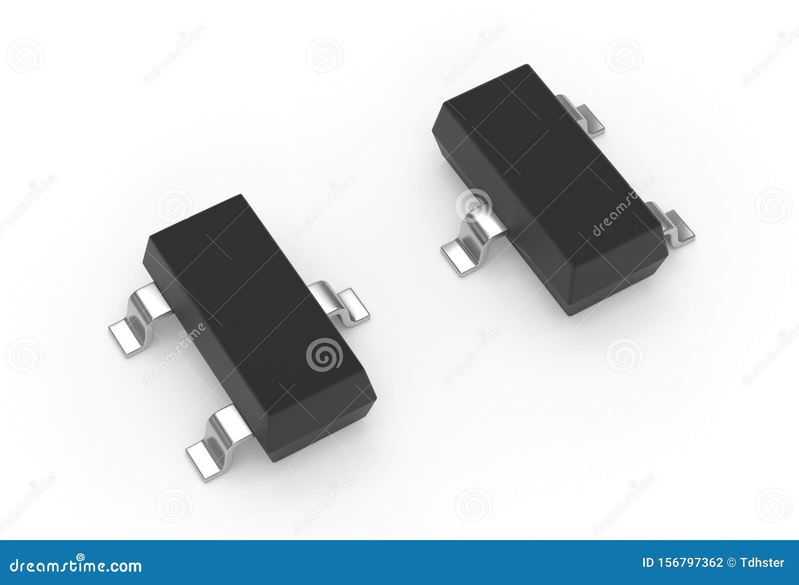 SMD SOT-23 Electronic Transistor Placed On Blueprint 3d Illustration ...