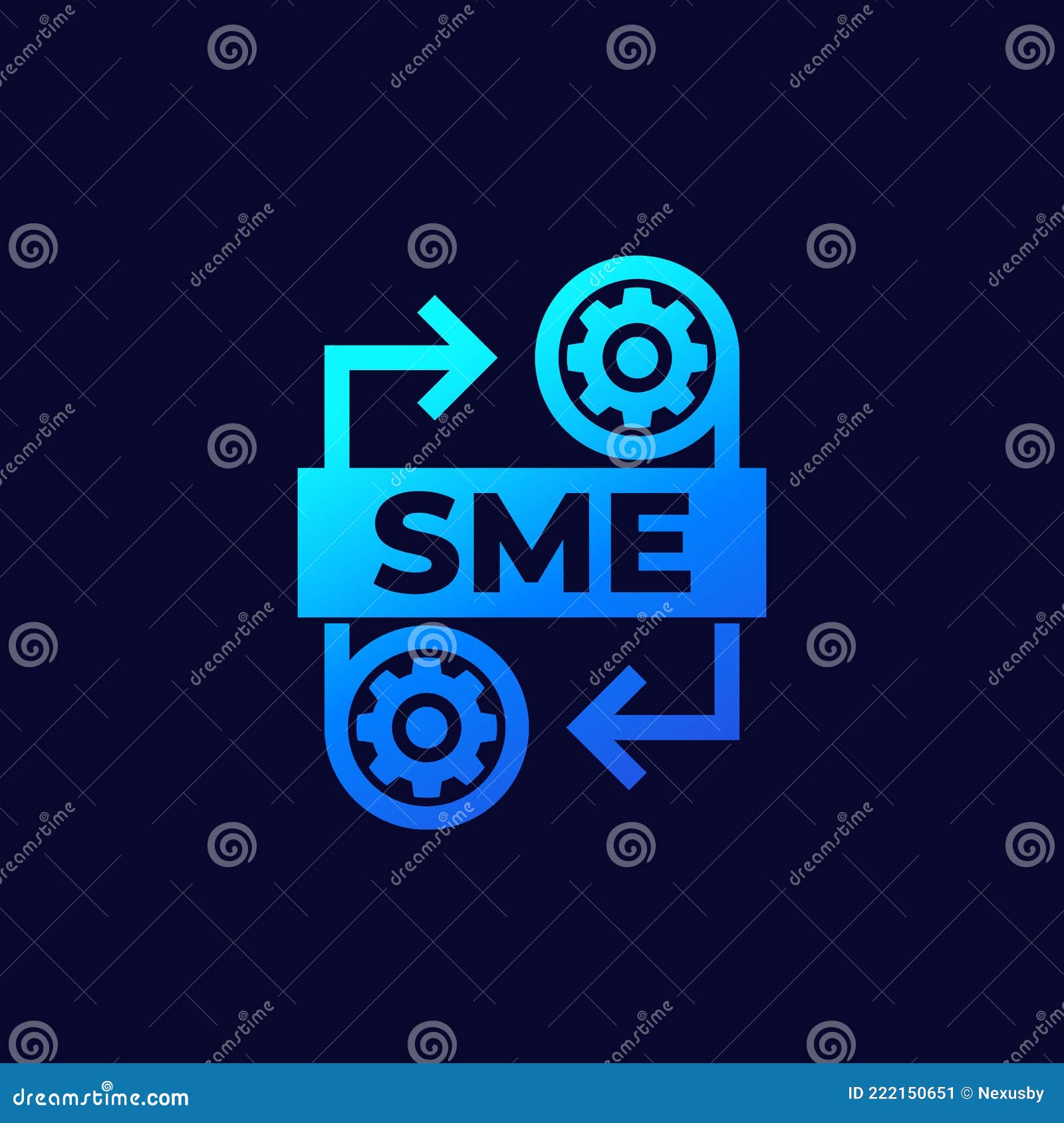 SME Icon with Gears and Arrows, Vector Stock Vector - Illustration of ...