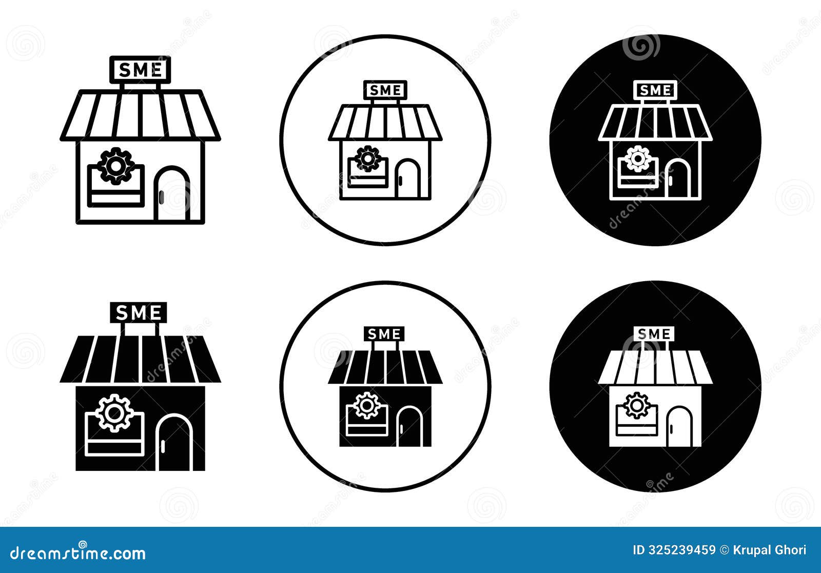 SME icon Outline flat Icon stock illustration. Illustration of website ...
