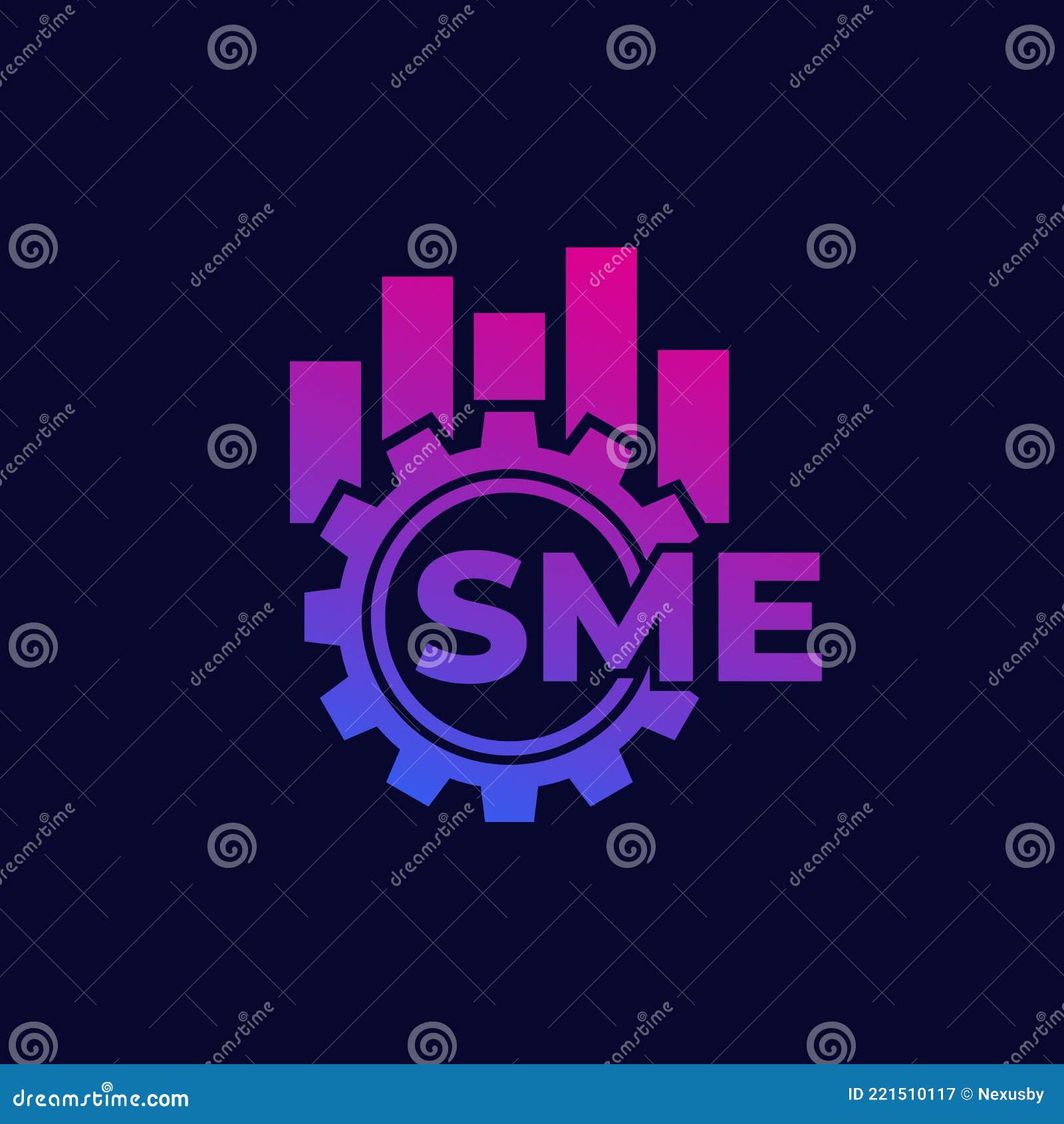 SME, Small and Medium Enterprise Icon with Gear Stock Vector ...
