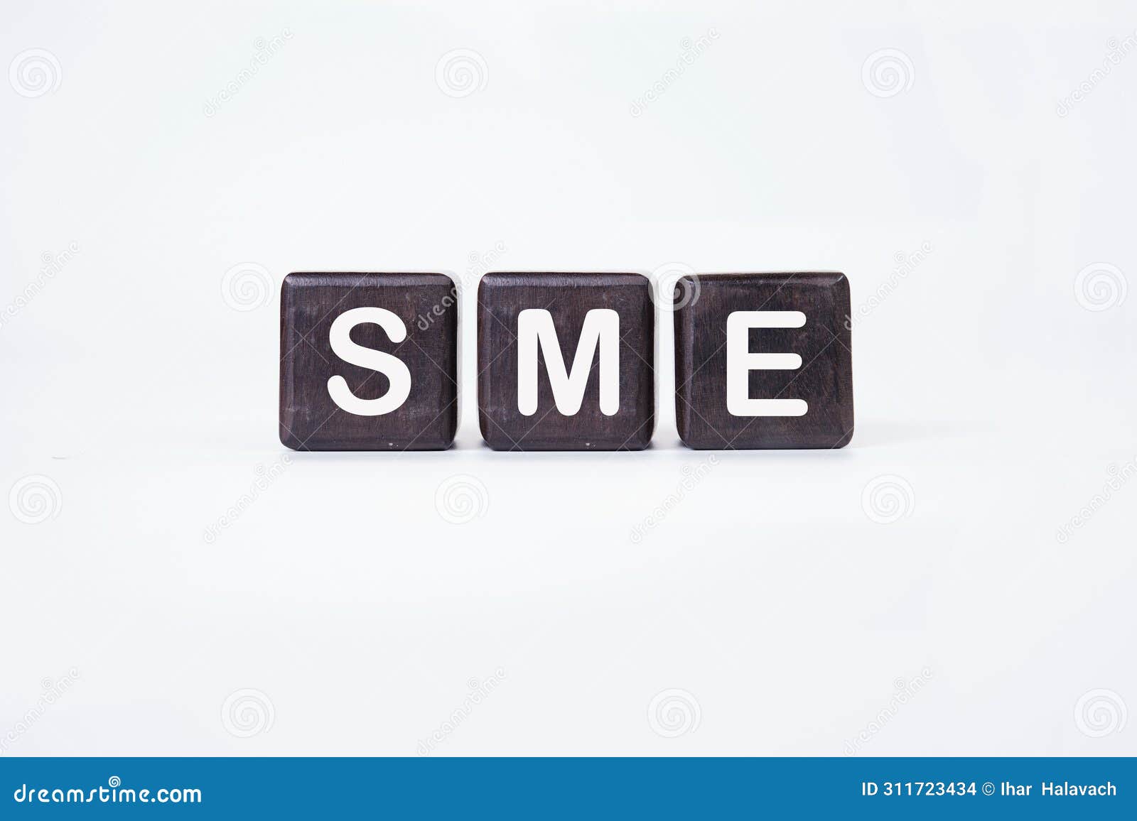 SME (or Small and Medium Enterprises) on Cubes on a White Background ...