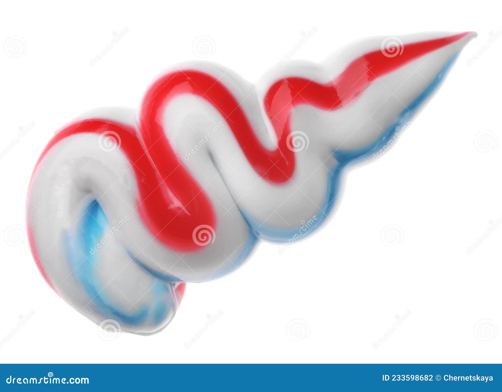 Smear of Colorful Toothpaste Isolated on White, Top View Stock Photo ...