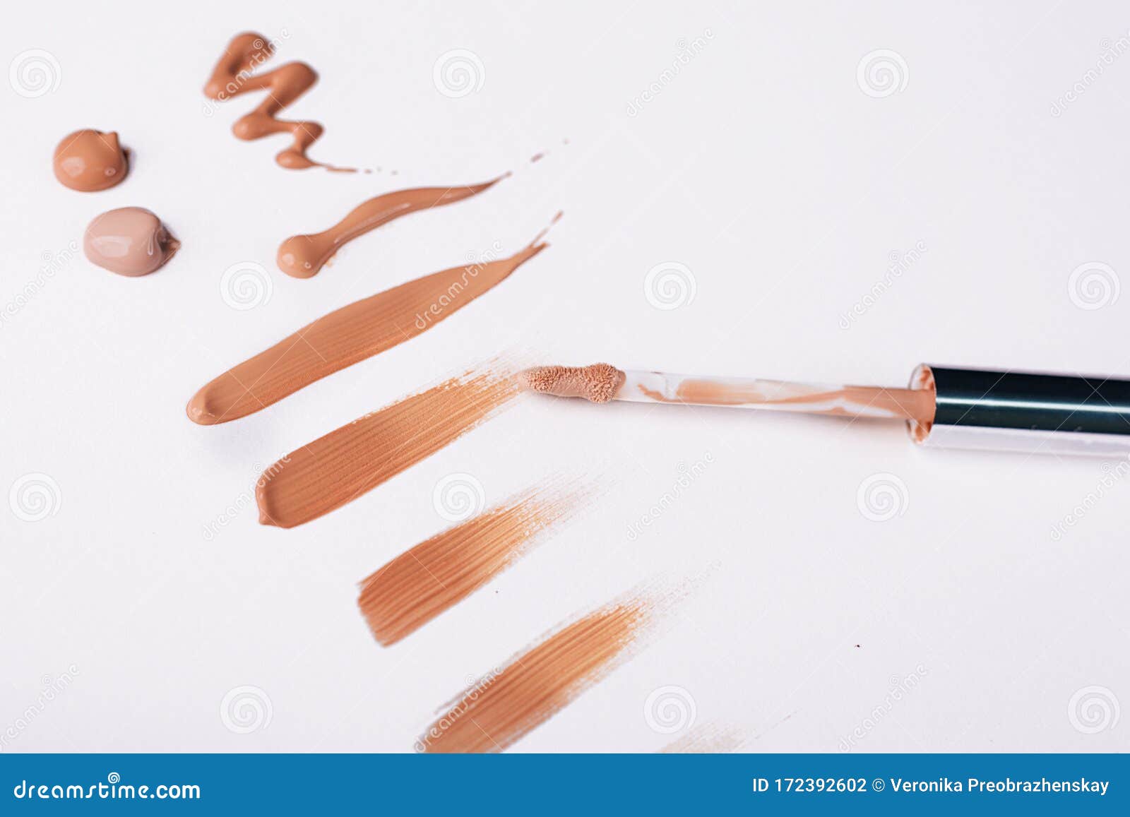 Smear Foundation on a White Background. Drop Concealer Stock Photo ...